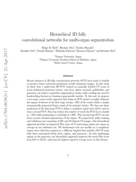1704 06382 Multi Organ Segmentation Pdf