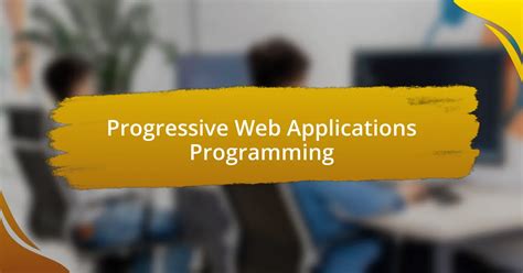 Progressive Web Applications Programming Quiz Sg
