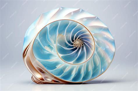 Premium Vector Nautilus Pearl Sea Shell Isolated On White Background