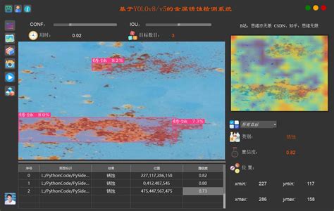 基于yolov8 v5的金属锈蚀检测系统完整资源（python pyside6界面 训练代码）
