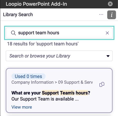 Searching The Library With The Microsoft Powerpoint Add In Loopio