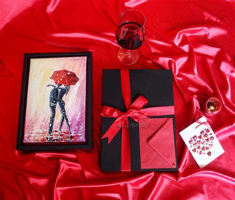 Луксозен подарък за Свети Валентин Картина с маслени бои 20 Cm 30 Cm Платно канава Дание