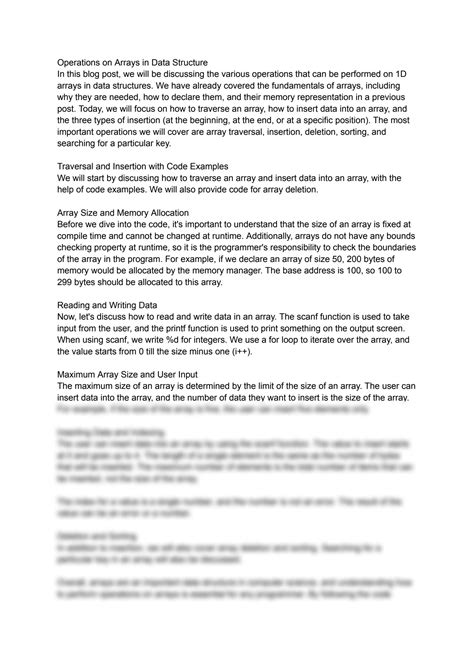 Solution 1 2 Array Operations Traversal Insertion Explanation With C