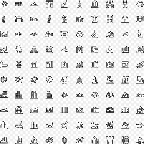 城市建筑扁平矢量ui图标png图片素材下载 图片编号9095162 Png素材网