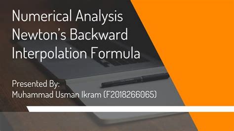 Newtons Backward Interpolation Formula With Example Pptx