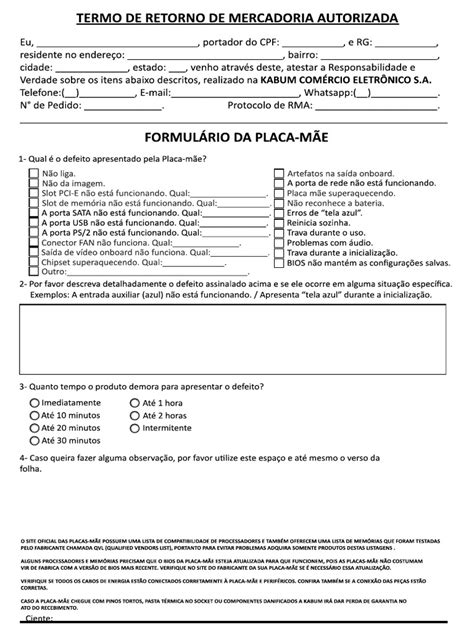 Formulário Placa MÃe Assus Pdf