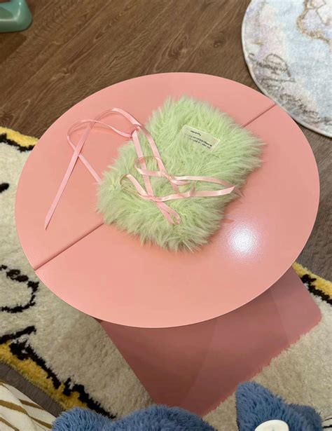 Pink Coffee Table Modern Side Metal Table Magazine Rack The Feelz