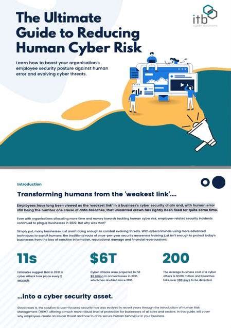 Itb Guide To Reducing Human Risk Itb Cyber Solutions