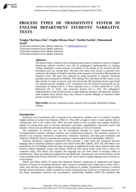 Pdf Process Types Of Transitivity System In English … Dokumen Tips