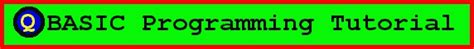 QBASIC Programming Tutorial