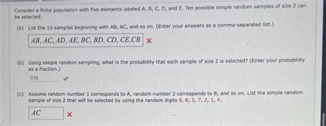 solved consider a finite population with five elements