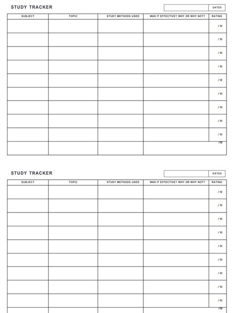 Study Tracker Pdf
