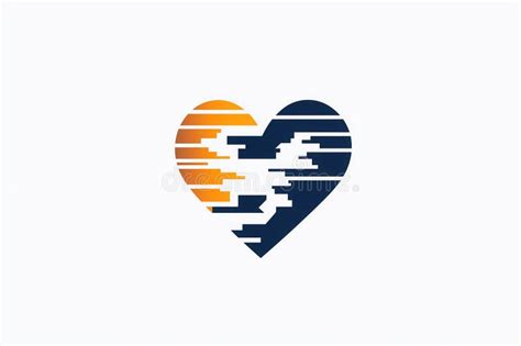 Heart Shape Logo Passion For Coding Stock Illustration Illustration