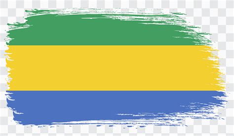 가봉 국기와 그루지 브러시 스트로크 수채화 그림 깃발 포스터 국기의 배너 스타일 수채화 그리기 투명한 배경에 격리된 벡터입니다 가리기에 대한 스톡 벡터 아트 및 기타 이미지