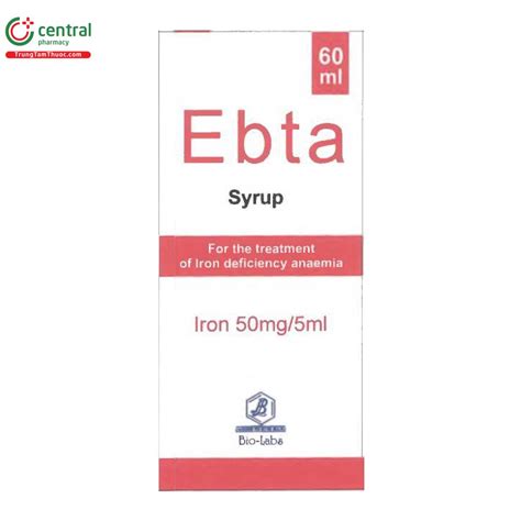 Thuốc Ebta Syrup 50mg5ml Phòng Và điều Trị Thiếu Máu Do Thiếu Sắt