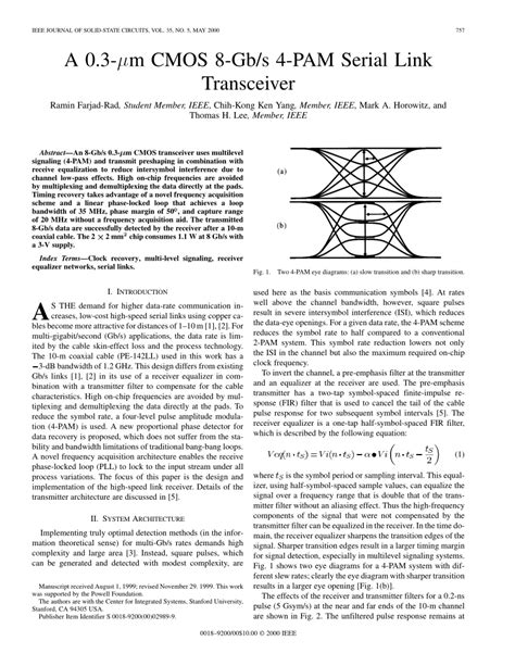 Pdf A 03 Spl Mum Cmos 8 Gbs 4 Pam Serial Link Transceiver