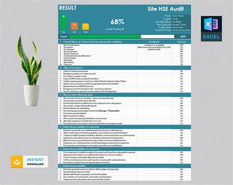 Hse Audit Checklist Template Safety Assessment Checklist