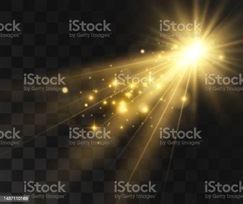 밝고 아름다운 별 투명한 배경에 대한 조명 효과의 그림입니다 Rays Of Sunshine Concert에 대한 스톡 벡터 아트 및 기타 이미지 Rays Of