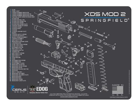 Schematic Exploded View Diagram Compatible With Springfield Armory Xds Mod2 Desertcart Haiti