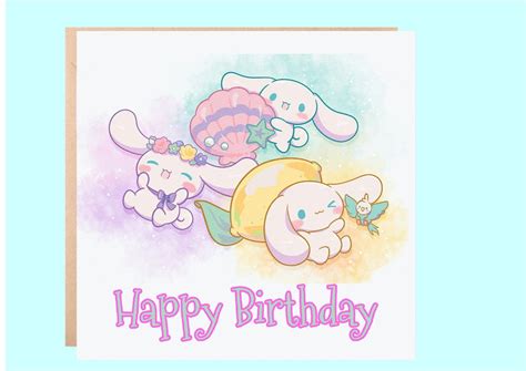 Cinnamoroll Birthday Card Cinnamoroll And Friends Birthday Card