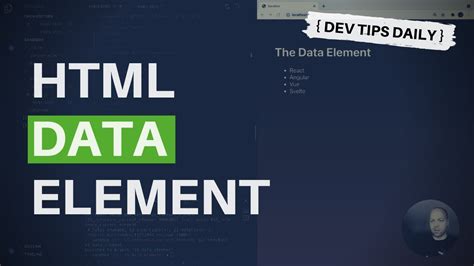 Devtips Daily The Html Data Element Youtube