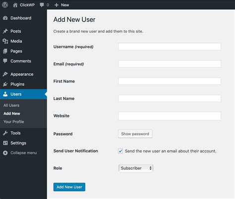 Manage Users Or Authors In WordPress ClickWP