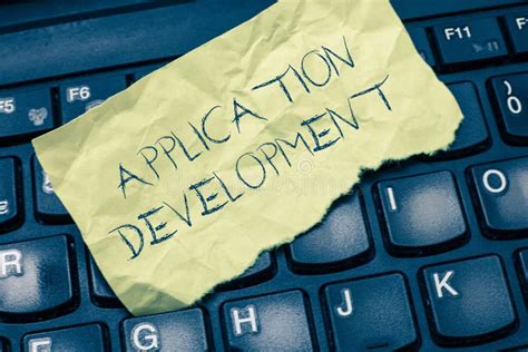 Text Sign Showing Application Development Conceptual Photo Creation Of Computer Apps For Use On
