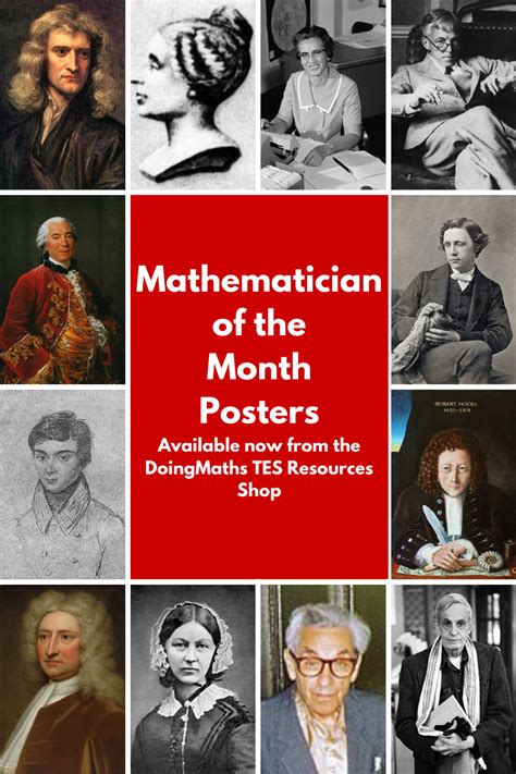 Famous Mathematicians Posters Bulletin Board Mathemat