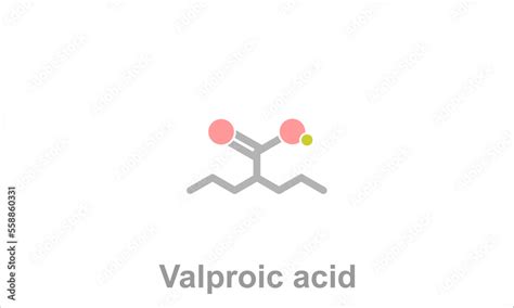 Simplified Formula Icon Of Valproic Acid Stock Vector Adobe Stock