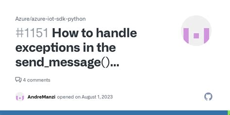How To Handle Exceptions In The Sendmessage Method · Issue 1151 · Azureazure Iot Sdk