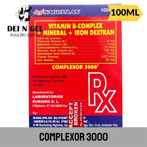 Complexor 3000 Vitamin B Complex Mineral Iron Dextran 100ml Shopee