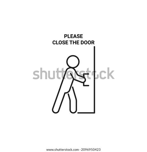 Rule Sign Please Close Door Request Stock Vector Royalty Free Shutterstock