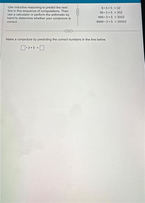 solved use inductive reasoning to predict the next line in