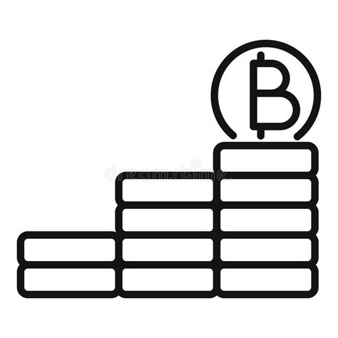 Cash Payment Fintech Icon Outline Vector Bitcoin Chart Stock