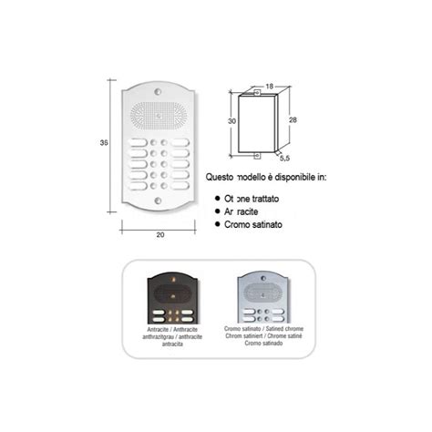 push button panel for intercom 10 names mod 10plmoro a anthracite