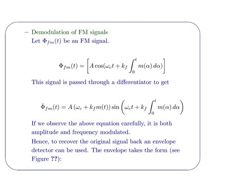 An Angle Modulated Signal Different Example Ppt