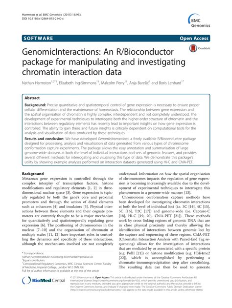 pdf genomicinteractions an r bioconductor package for manipulating