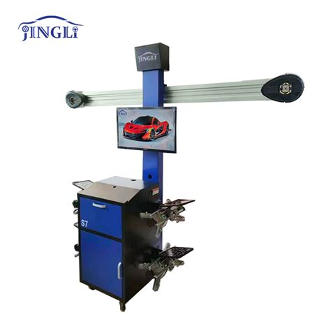 3d Four Wheel Alignment Machine Garage Maintenance 32 Lcd Single Screen With Mobile Cabinet S7