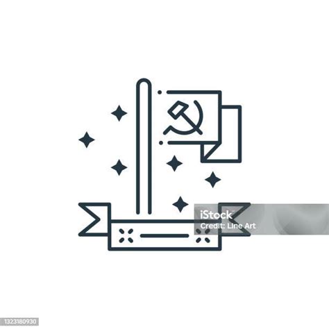 노동절 개념에서 공산주의 아이콘 벡터 공산주의 편집 스트로크의 얇은 선 그림 웹 및 모바일 앱 로고 인쇄 미디어에 사용하기 위한