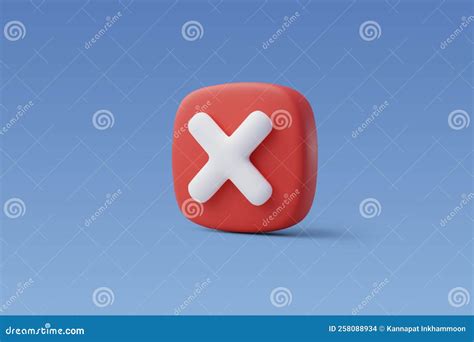 D Vector Wrong Checkmark Box Disapprove Or Wrong Choice Concept Stock Illustration