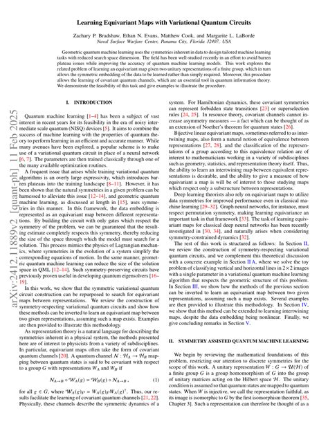 Pdf Learning Equivariant Maps With Variational Quantum Circuits