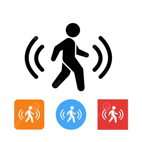 Motion Sensor Security System Signal Vector Icon Exit Active Illustration Vector Exit Active