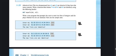 Solved Python Identical Lists The Two Dimensional Lists M1
