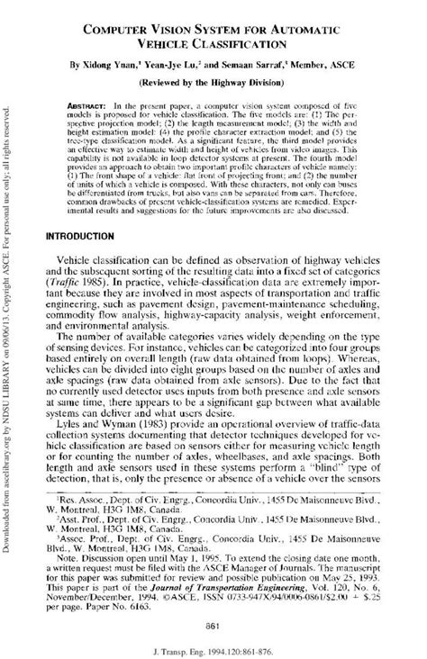 pdf computer vision system for automatic vehicle classification