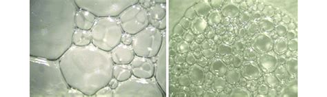 visualization of foam structure at different aos concentrations from