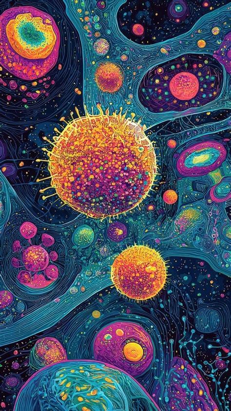 Vibrant Abstract Visualization Of Microscopic Particles Stock Image Image Of Themes
