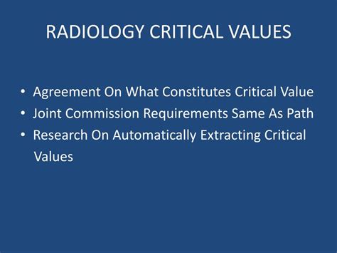 PPT CRITICAL VALUES ARE CRITICAL TO THE LABORATORY PowerPoint Presentation ID