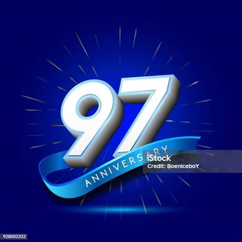 크리에이 티브 포스터 소책자 전단지 전단지 잡지 초대 카드 리본 97 주년 기념일 템플릿 웹 게임 디자인 광고에 대한 스톡 벡터
