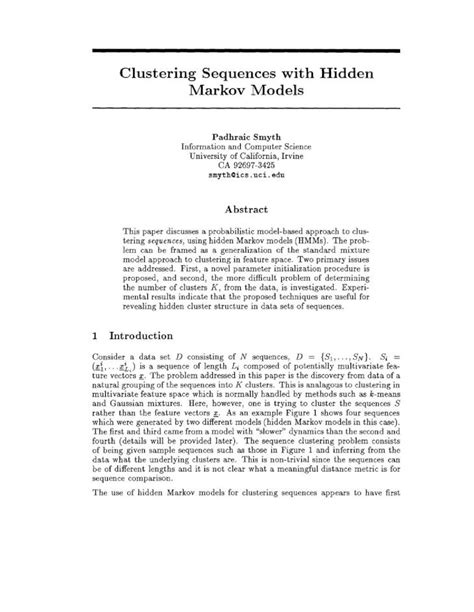 pdf clustering sequences with hidden markov modelspapers nips cc