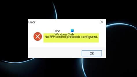Error 720 No Ppp Control Protocols Configured